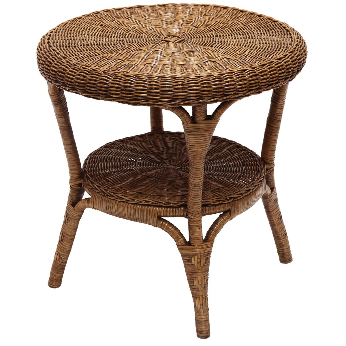Villa/Windsor Side Table - Antique Brown - Cane Wicker Industries
