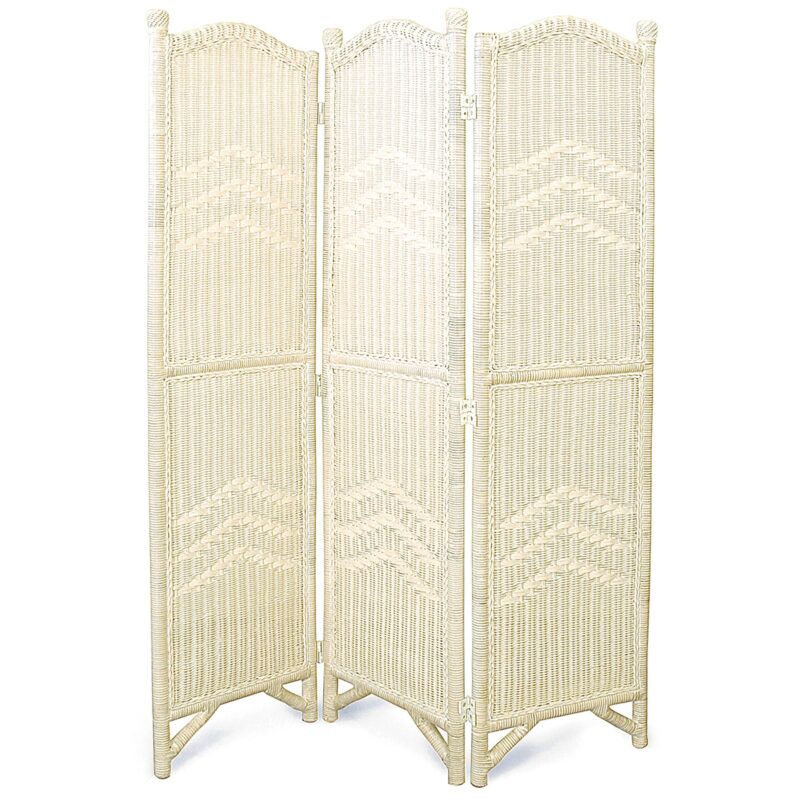 3 Panel Windsor Screen - White - Cane Wicker Industries