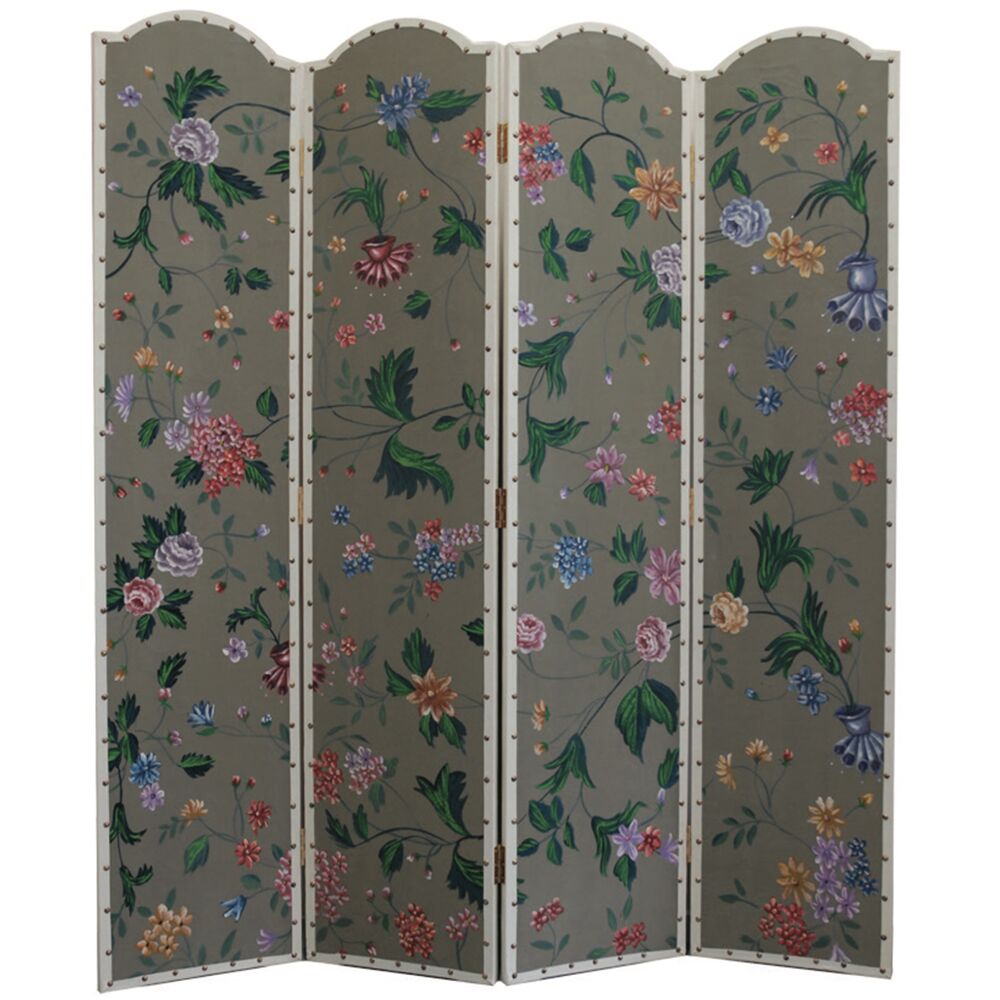 4 Panel Floral Screen - Cane Wicker Industries